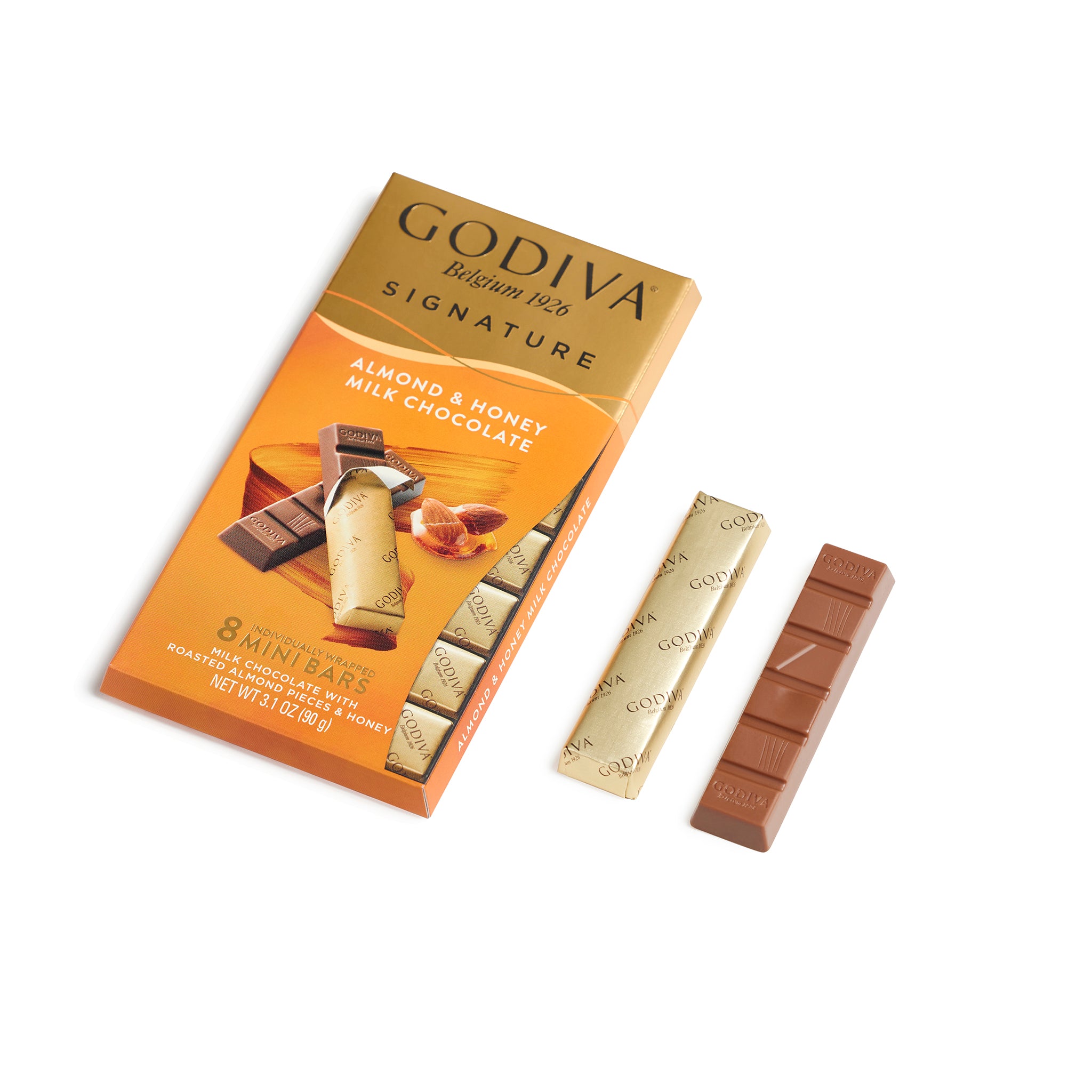 Almond & Honey Signature Milk Chocolate Mini Bar, 90g – Godiva Australia