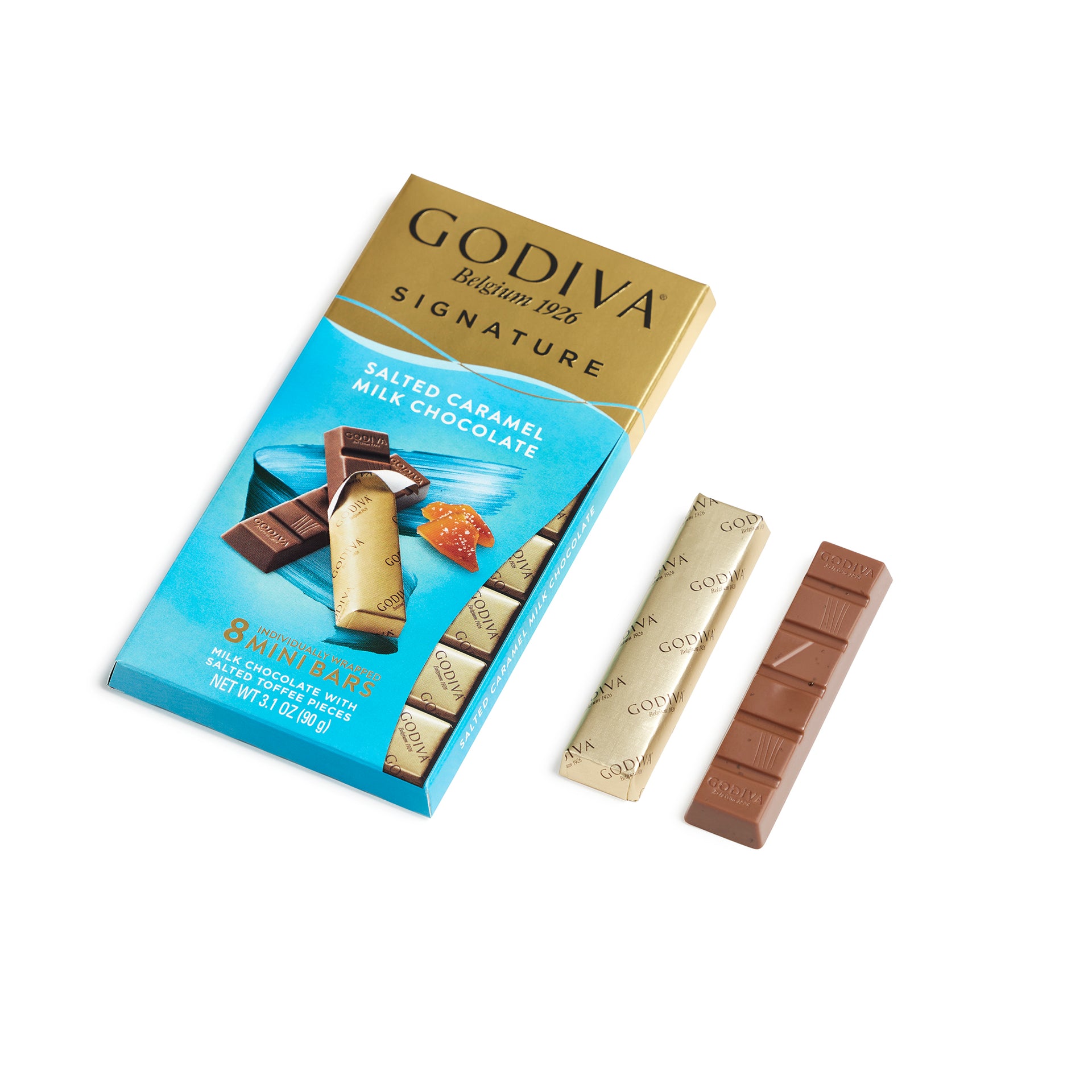 Salted Caramel Milk Chocolate Signature Mini Bar, 90g – Godiva Australia