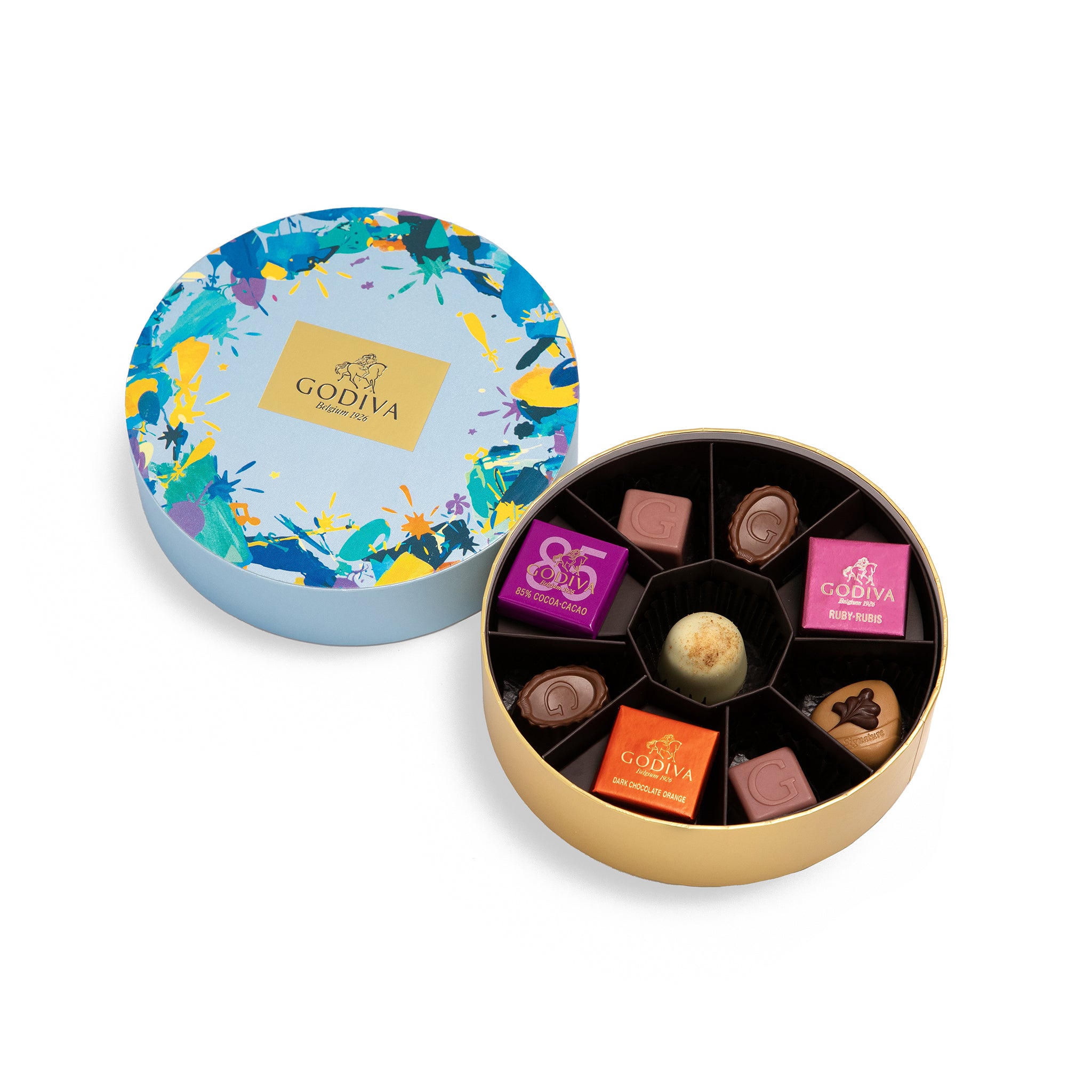 Celebrative Collection Chocolate Round Gift Box, 12 Pieces – Godiva ...