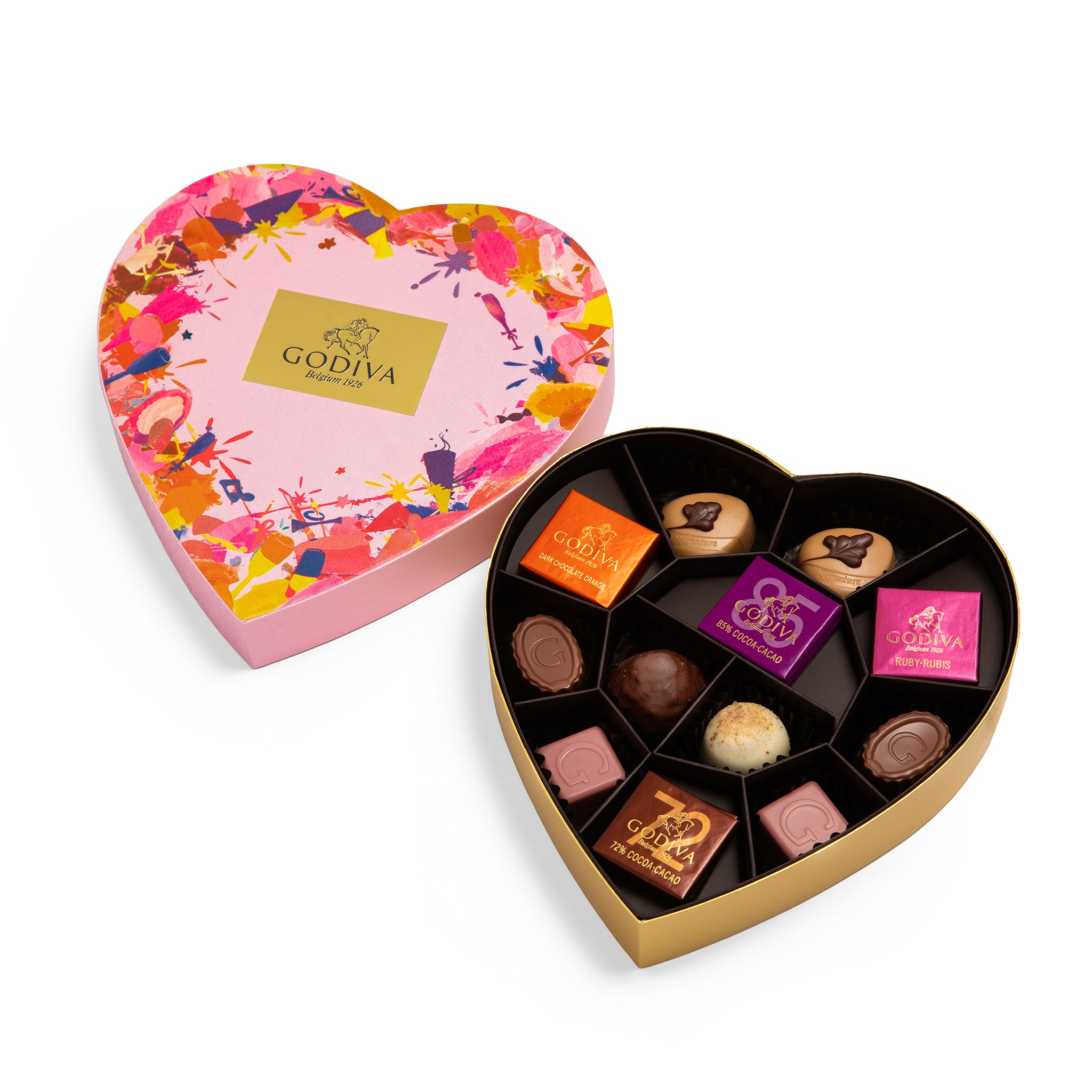 Celebrative Collection Chocolate Heart Gift Box, 16 Pieces – Godiva ...