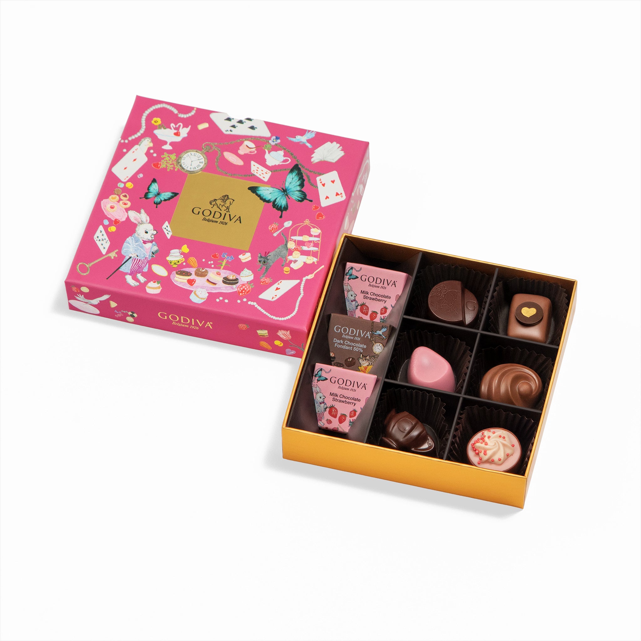 Alice’s Tea Party Assortment, 9 Pieces | 82g – Godiva Australia