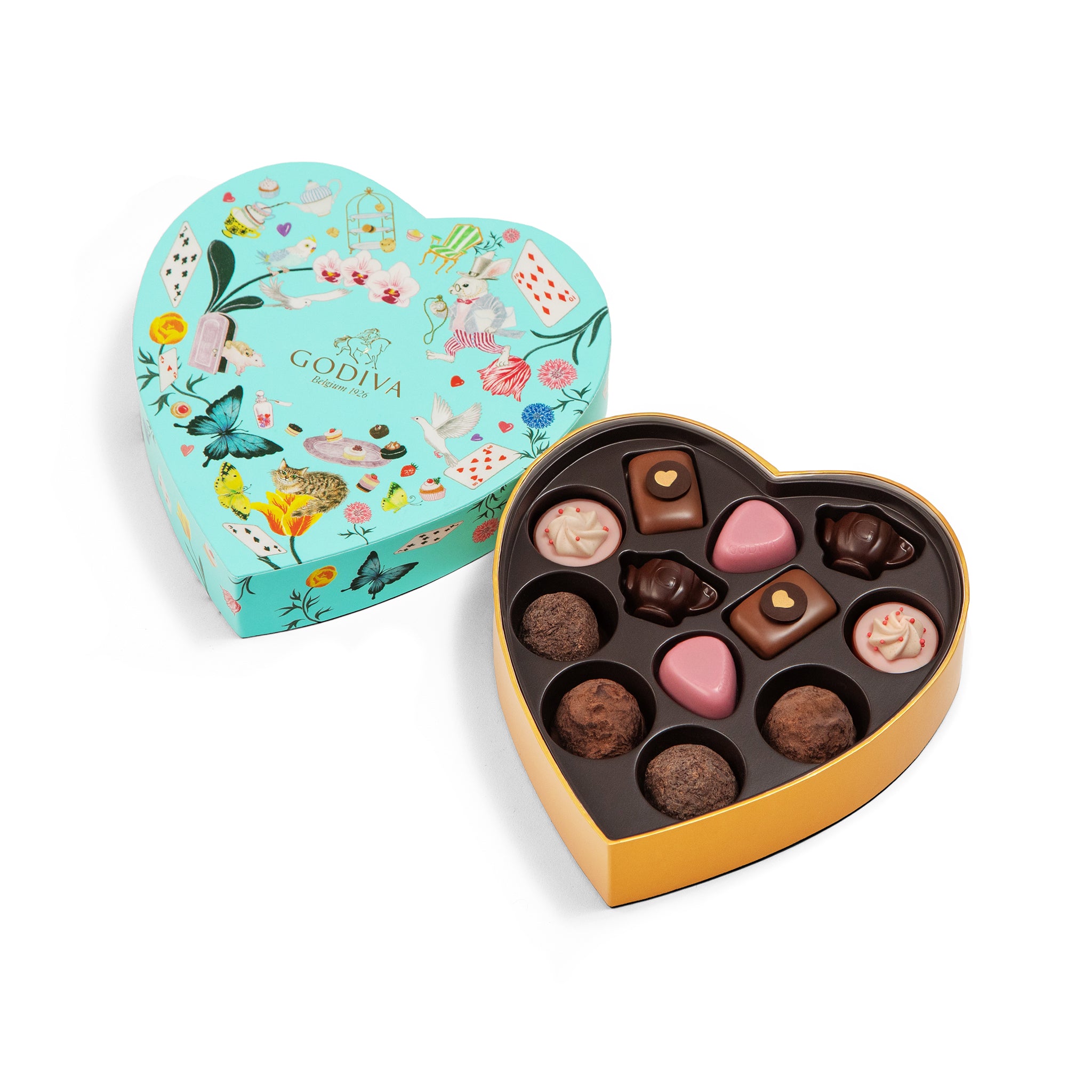 Alice’s Tea Party Selection, 12 Pieces | 131g – Godiva Australia